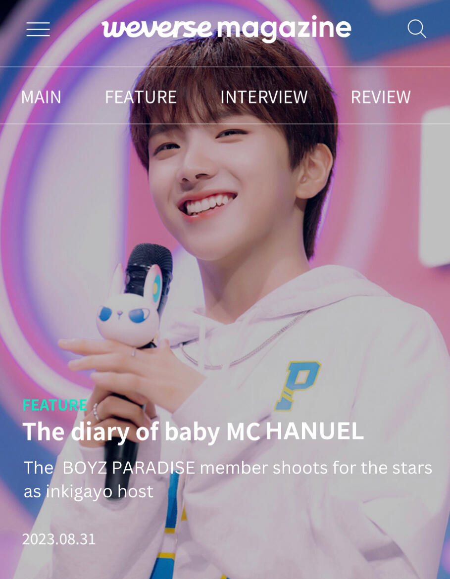 HANUEL’S interview for Weverse Magazine